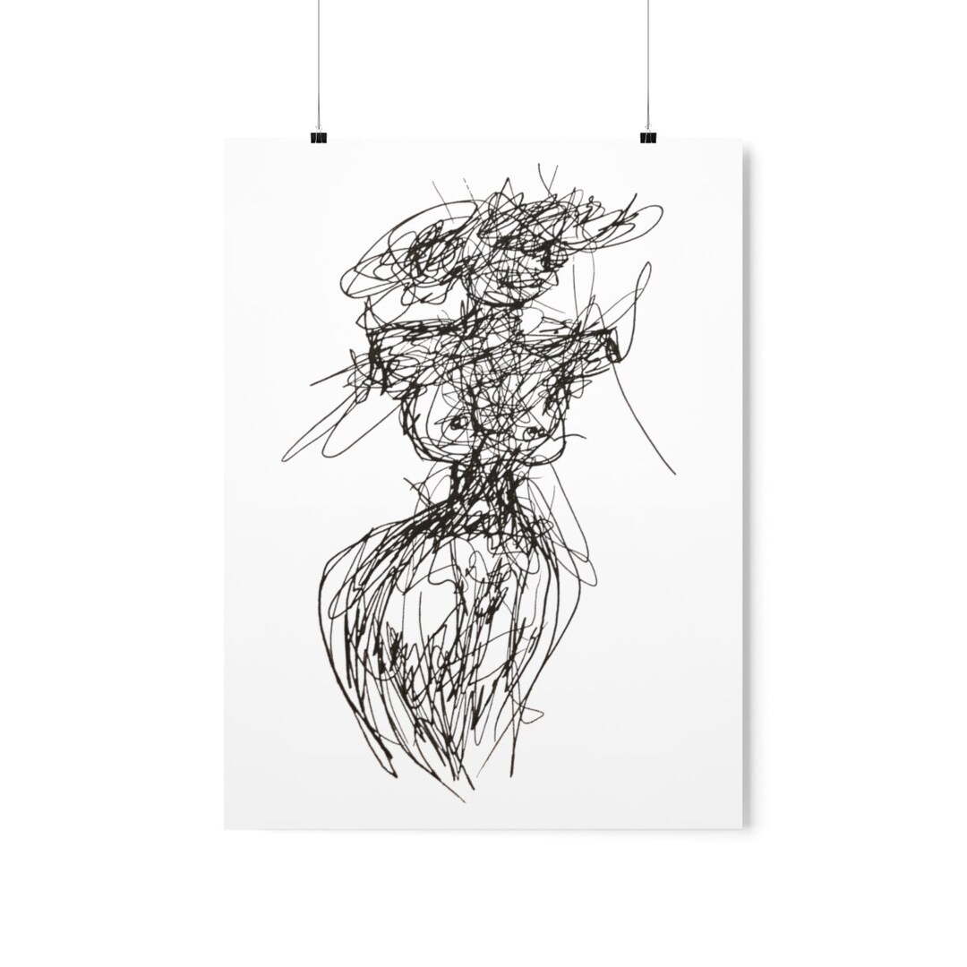 Wall Art Female Figure Abstract Art Print, Abstract Matte Print, Hand ...