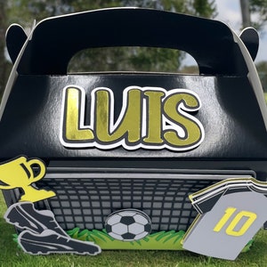 Soccer Favor Box, Soccer Goodie Box, Soccer Birthday, Soccer Custom ...