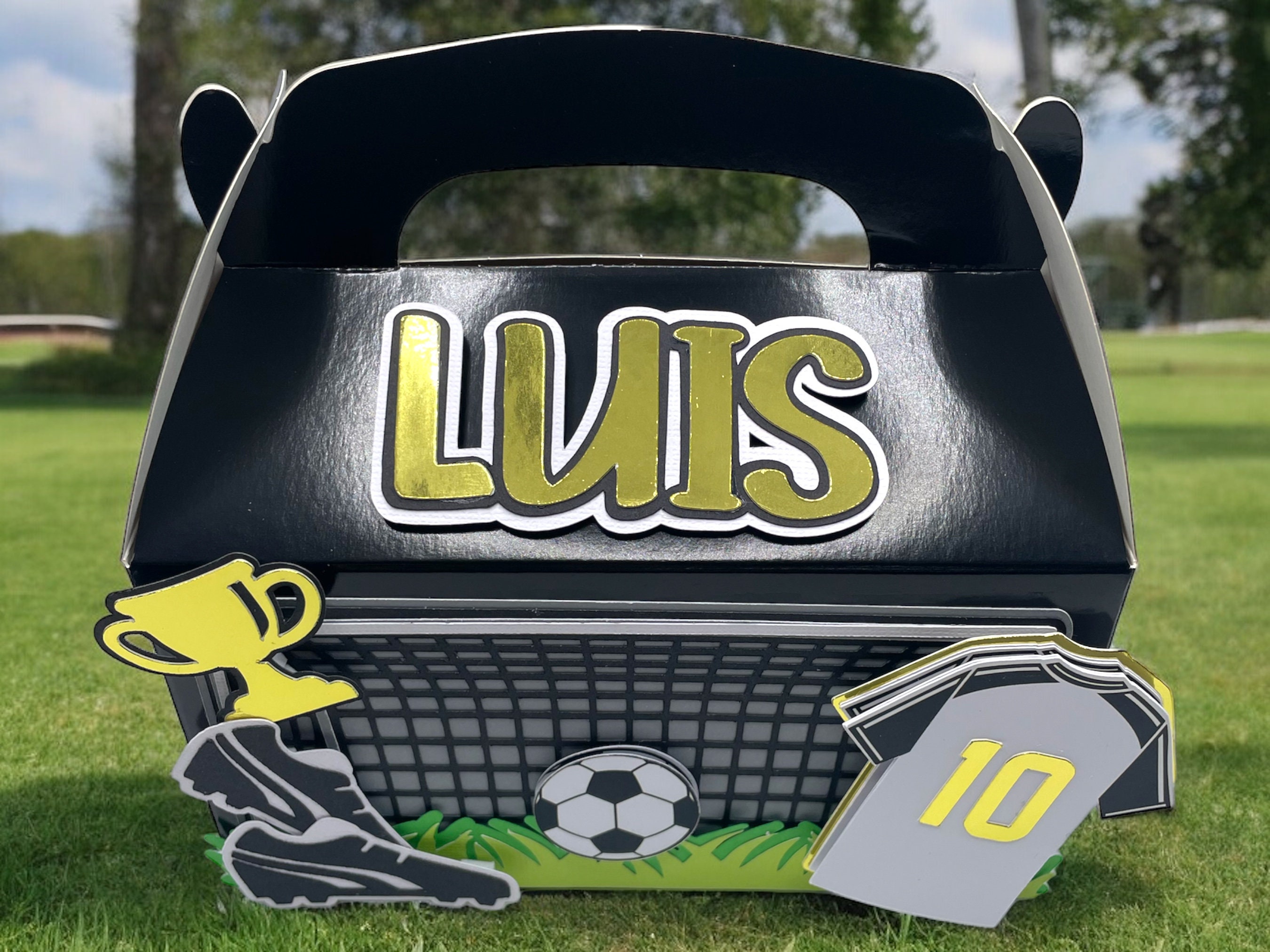 Soccer Favor Box, Soccer Goodie Box, Soccer Birthday, Soccer Custom ...