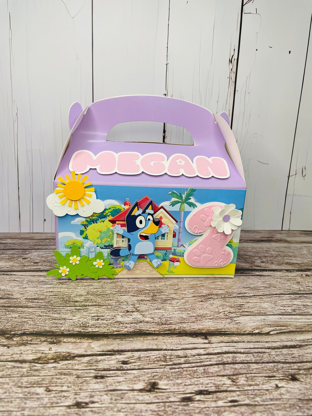 Bluey Favor Box, Bluey Goodie Box, Bluey Birthday, Bluey Custom Gable ...
