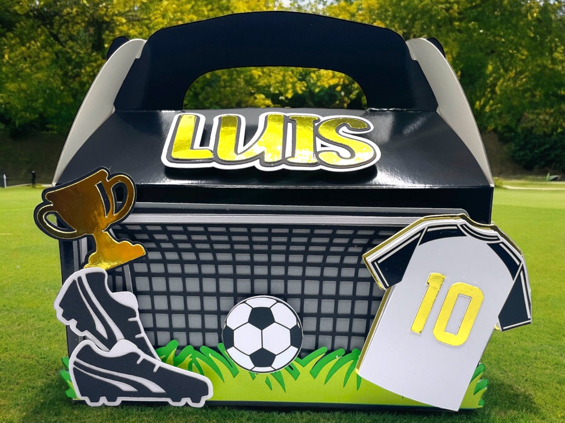 Soccer Favor Box, Soccer Goodie Box, Soccer Birthday, Soccer Custom ...