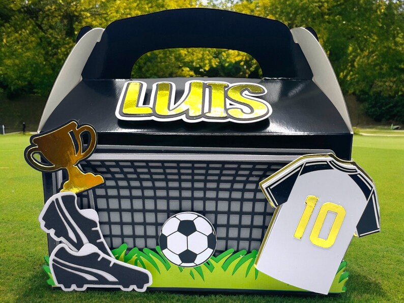 Soccer Favor Box, Soccer Goodie Box, Soccer Birthday, Soccer Custom ...