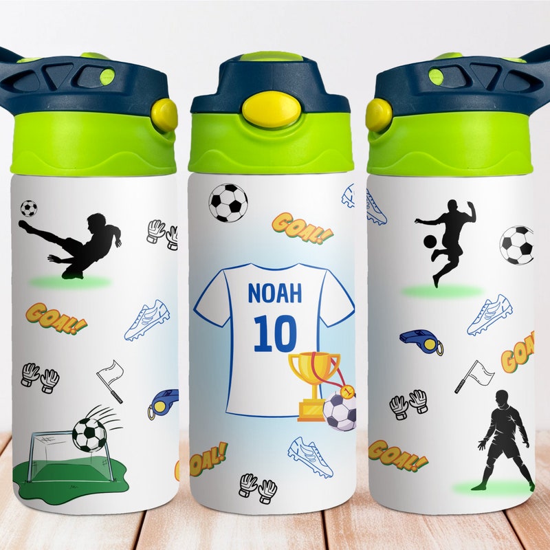 Soccer Water Bottle - Etsy