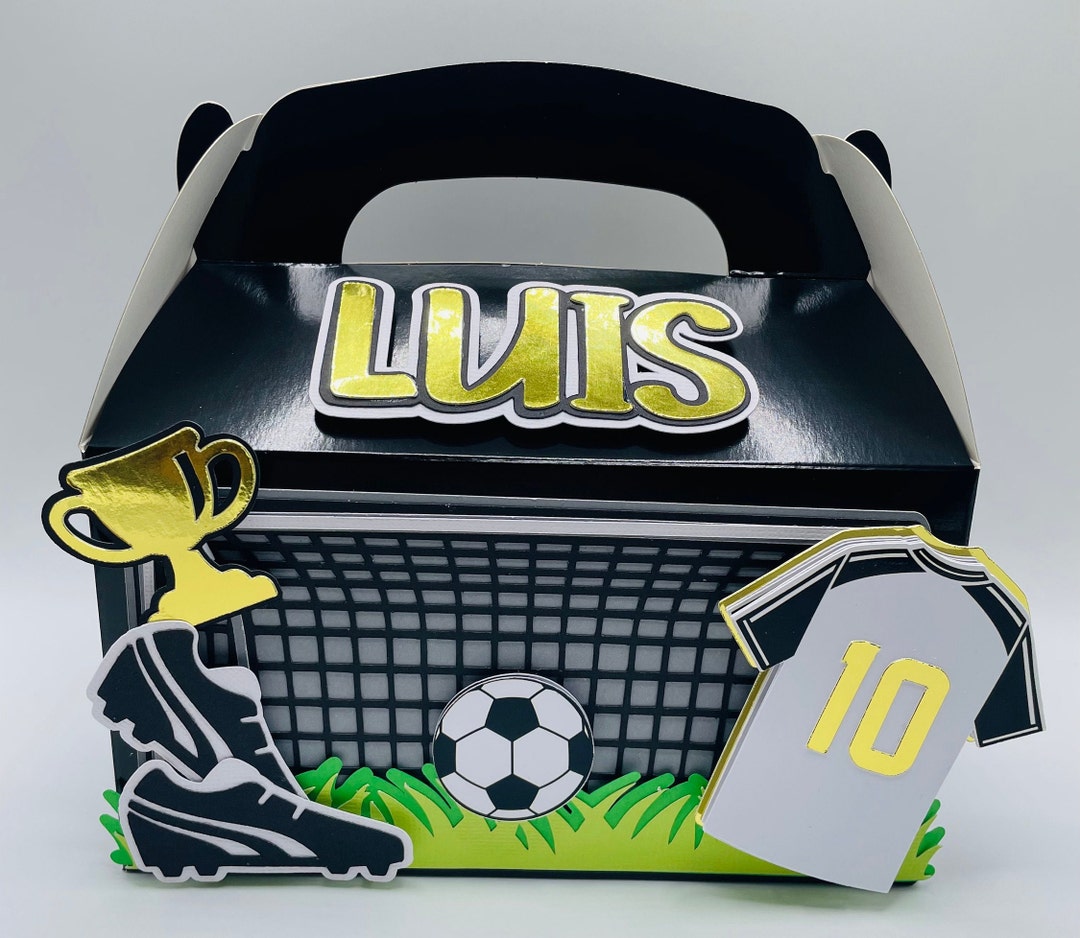 Soccer Favor Box, Soccer Goodie Box, Soccer Birthday, Soccer Custom ...