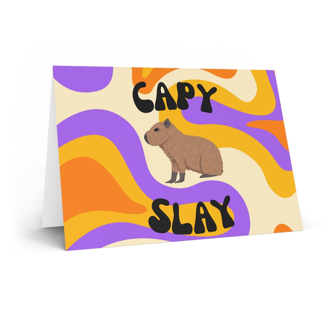 Capy Slay Capybara Card - Etsy