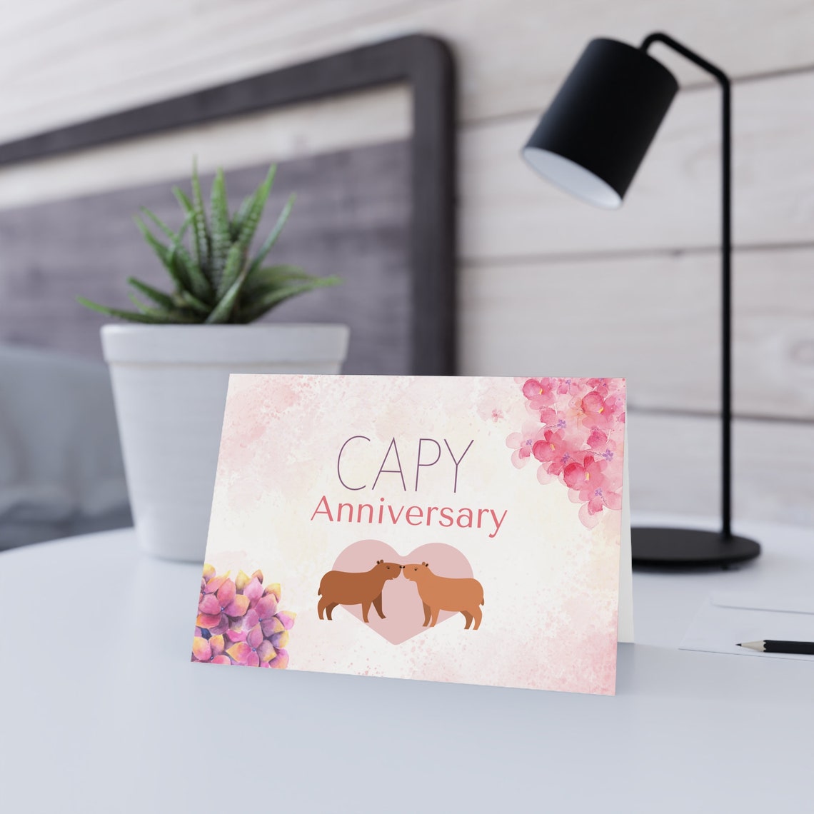 Capy Anniversary Capybara Card - Etsy