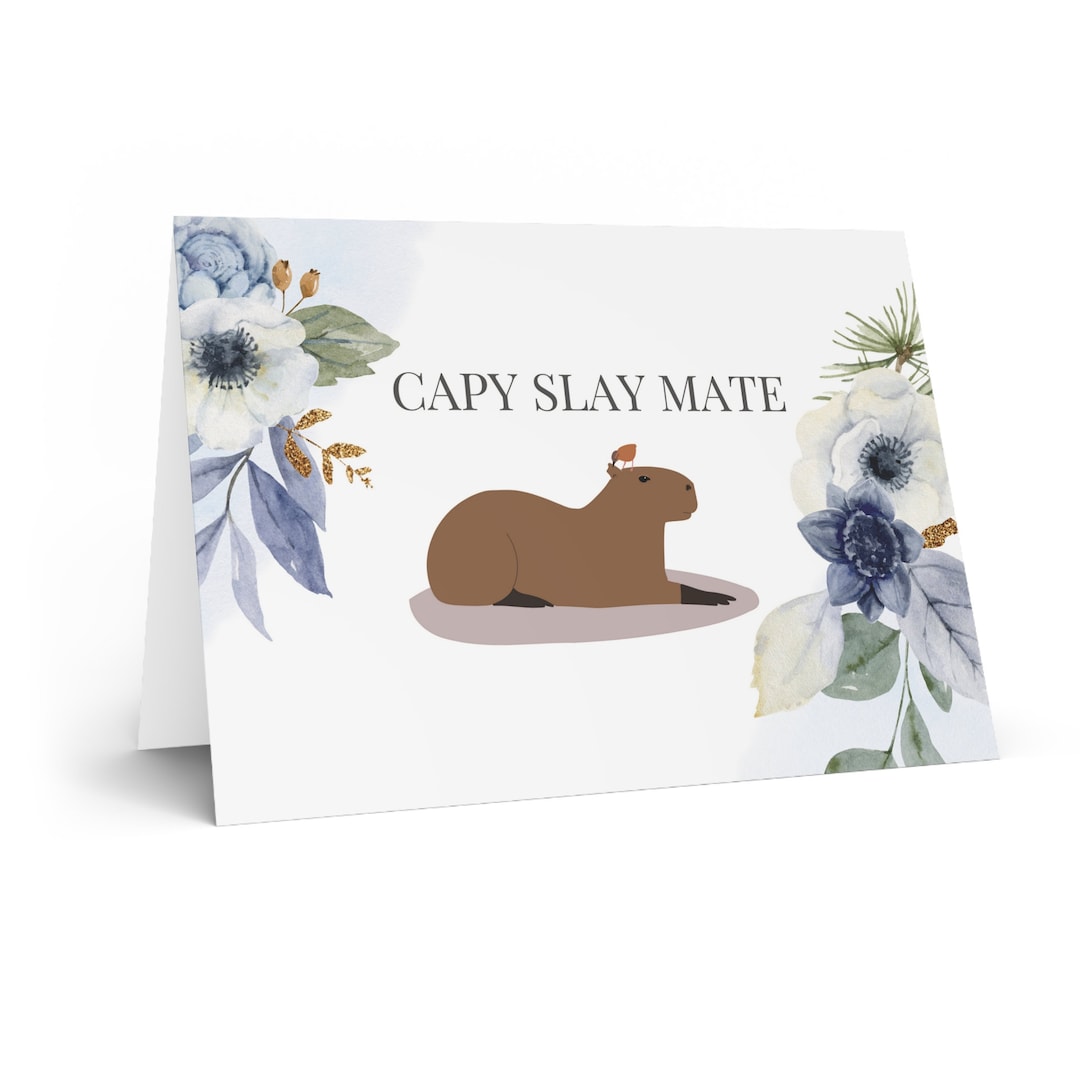 Capy Slay Mate Capybara Card - Etsy