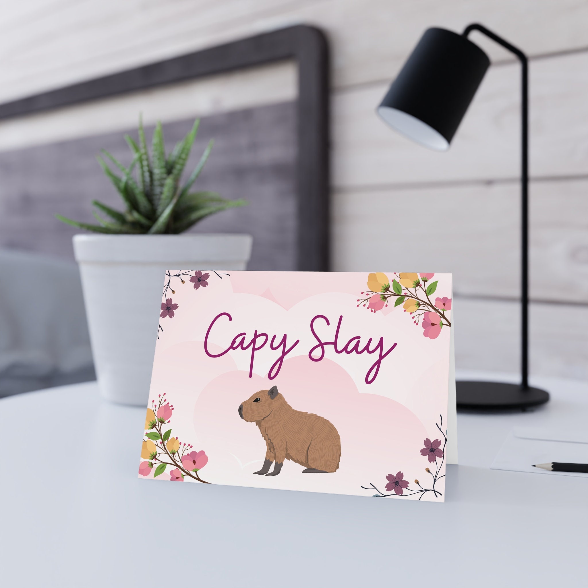 Capy Slay Capybara Card - Etsy