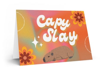 Capy Slay Capybara Card - Etsy