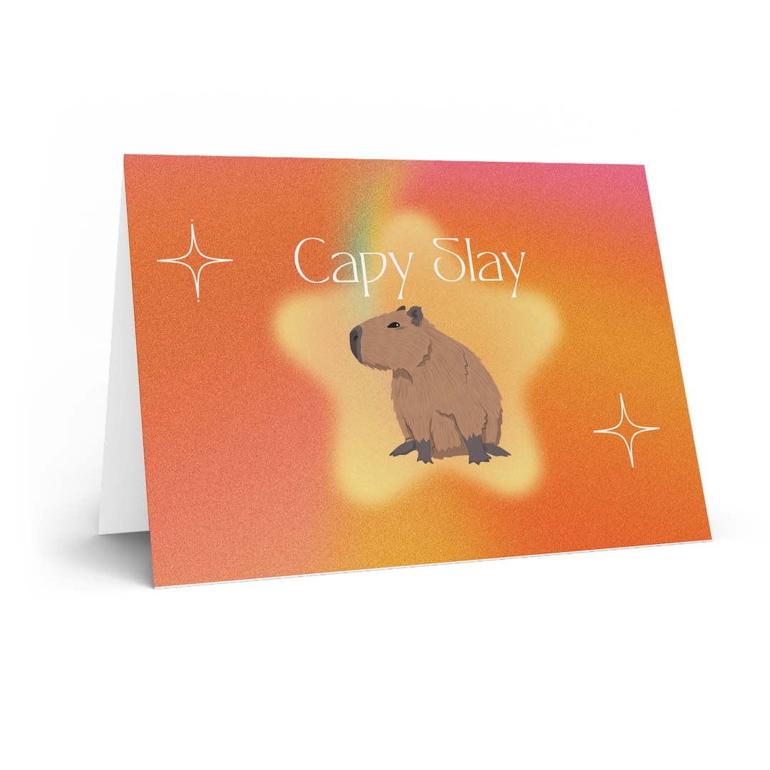 Capy Slay Capybara Card - Etsy