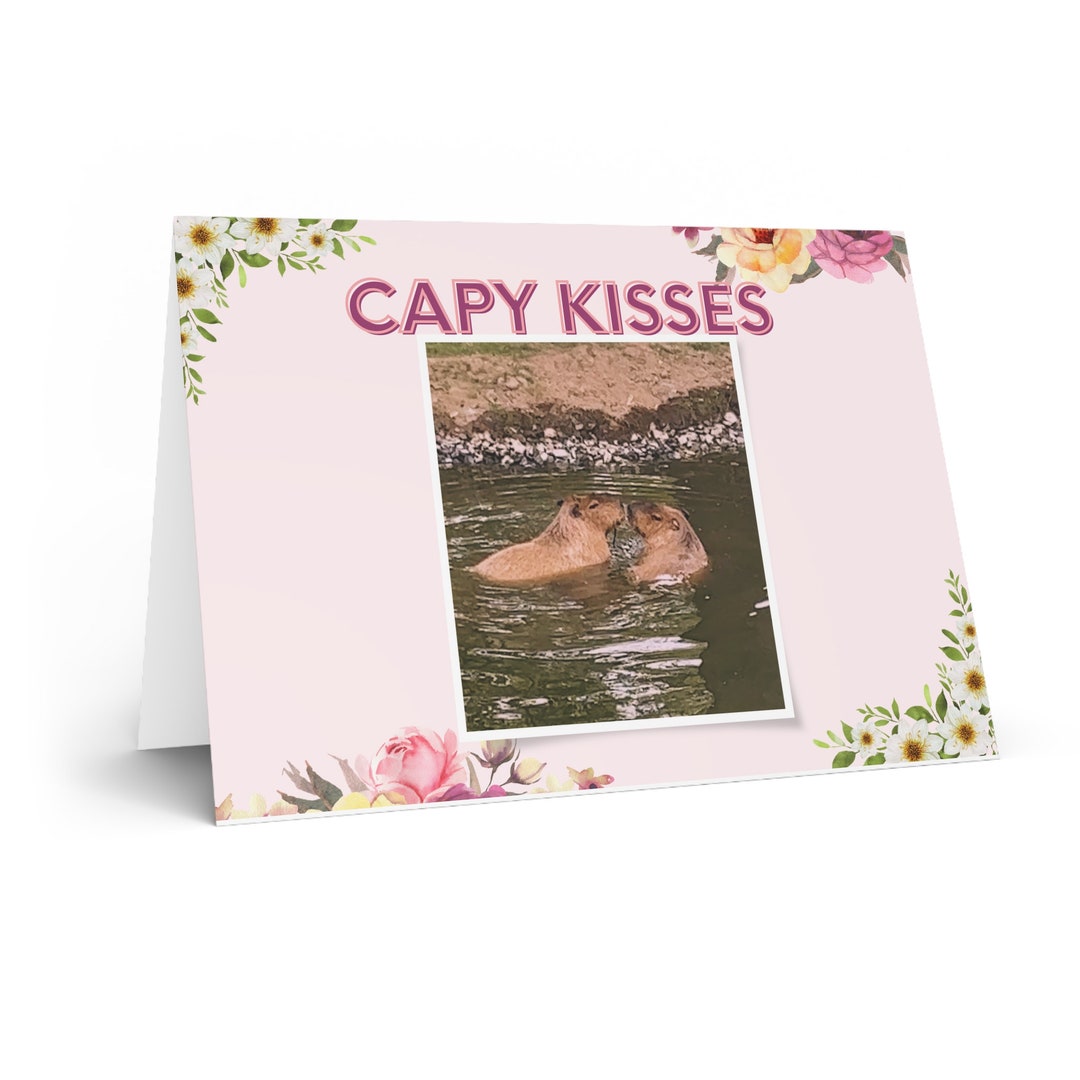 Capy Kisses Capybara Card - Etsy