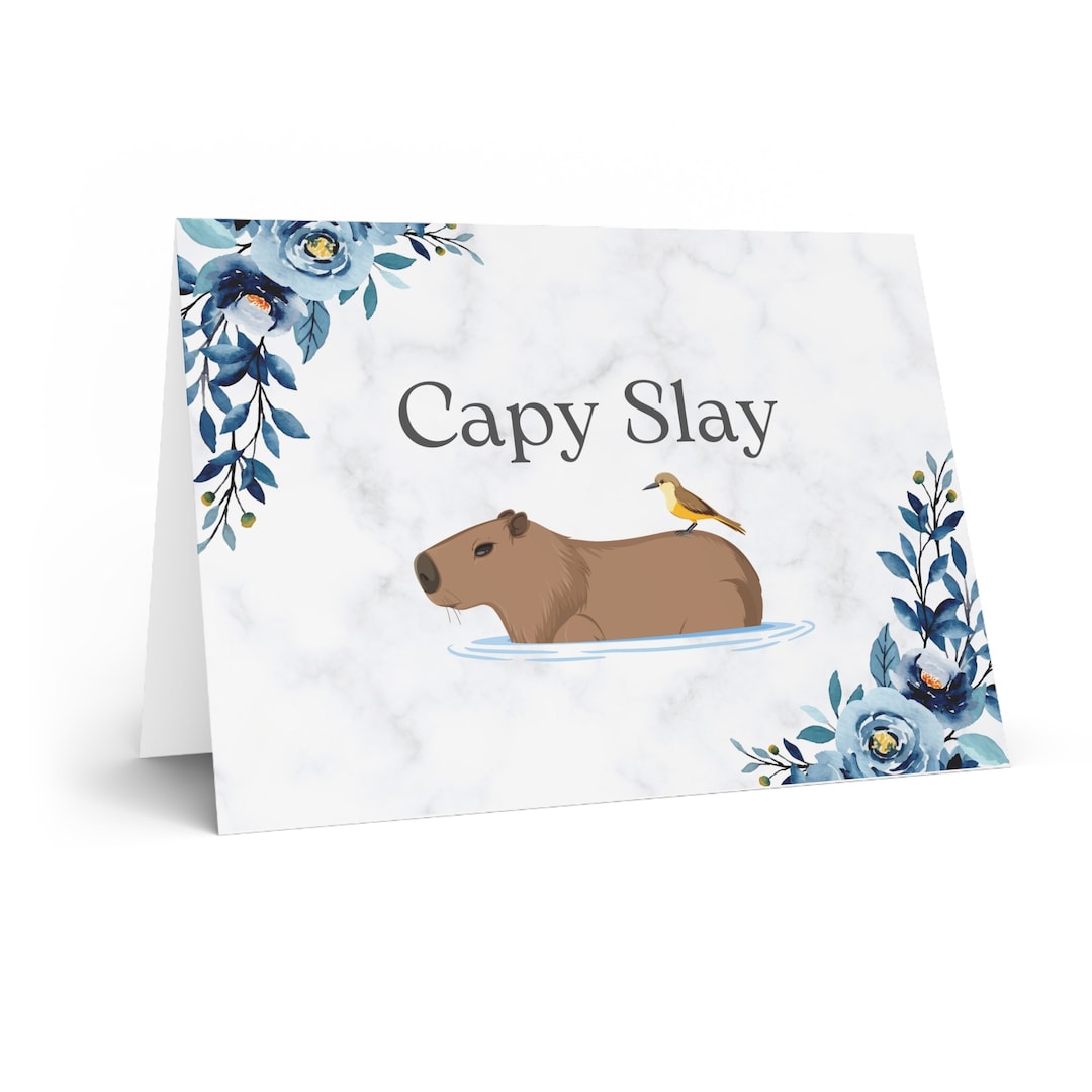 Capy Slay Capybara Card - Etsy