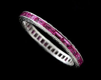 Ruby Channel Set Ring - Etsy