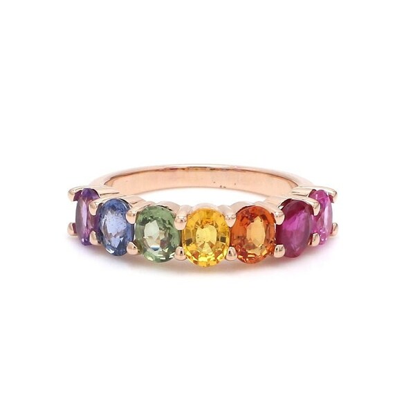 Rainbow Eternity Ring - Etsy