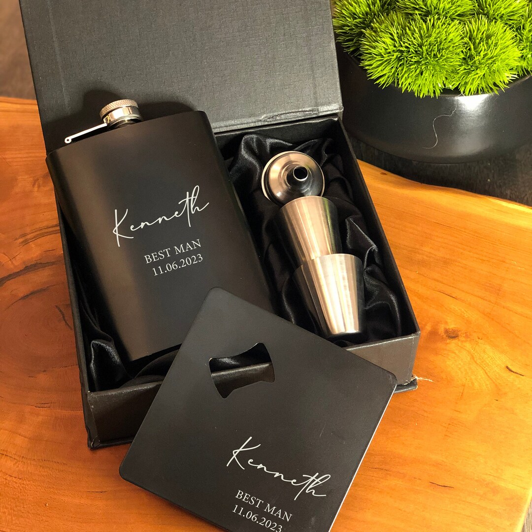 Personalized Flask Gift Set,engraved Hip Flask for Groomsman Gift,best ...
