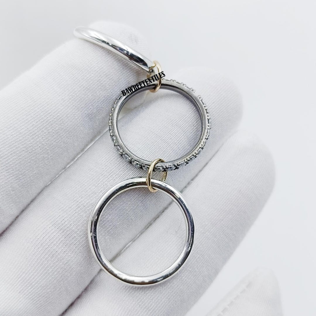 14K Gold Eternity Multi Link Connected Ring, Gold Linked Ring Set ...