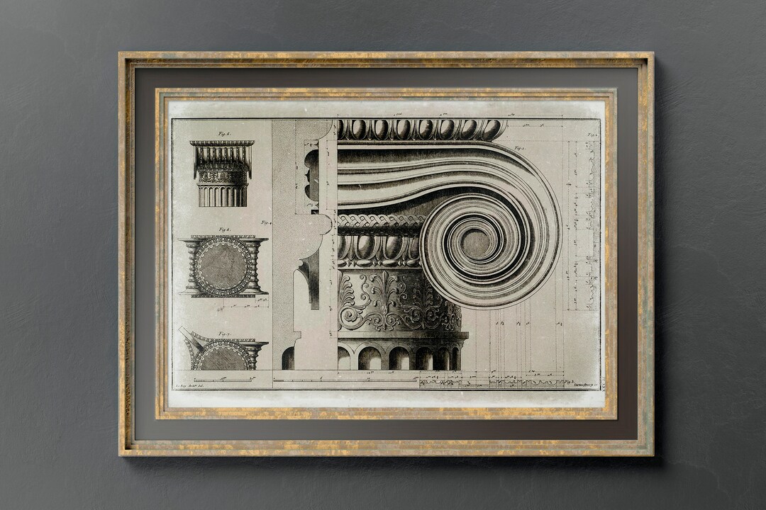 Ionic Column Capital Vintage Architecture Print (printable Wall Art) - Etsy