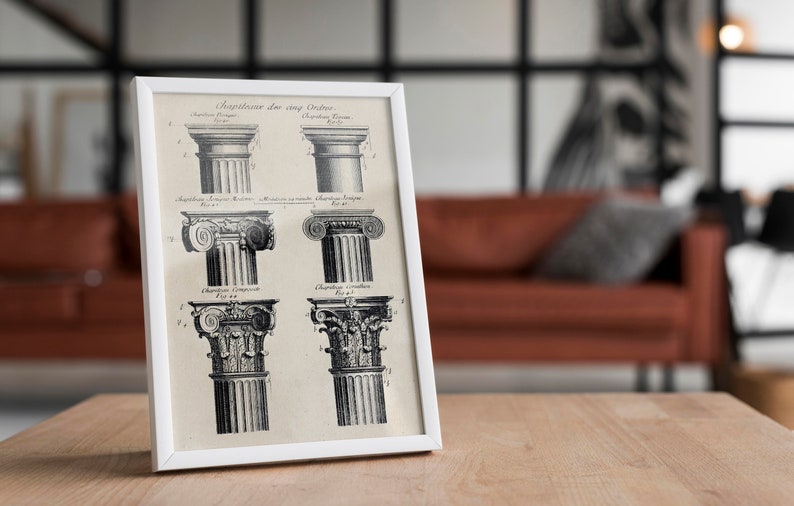 COLUMN CAPITALS Architecture Prints Five Architectural - Etsy