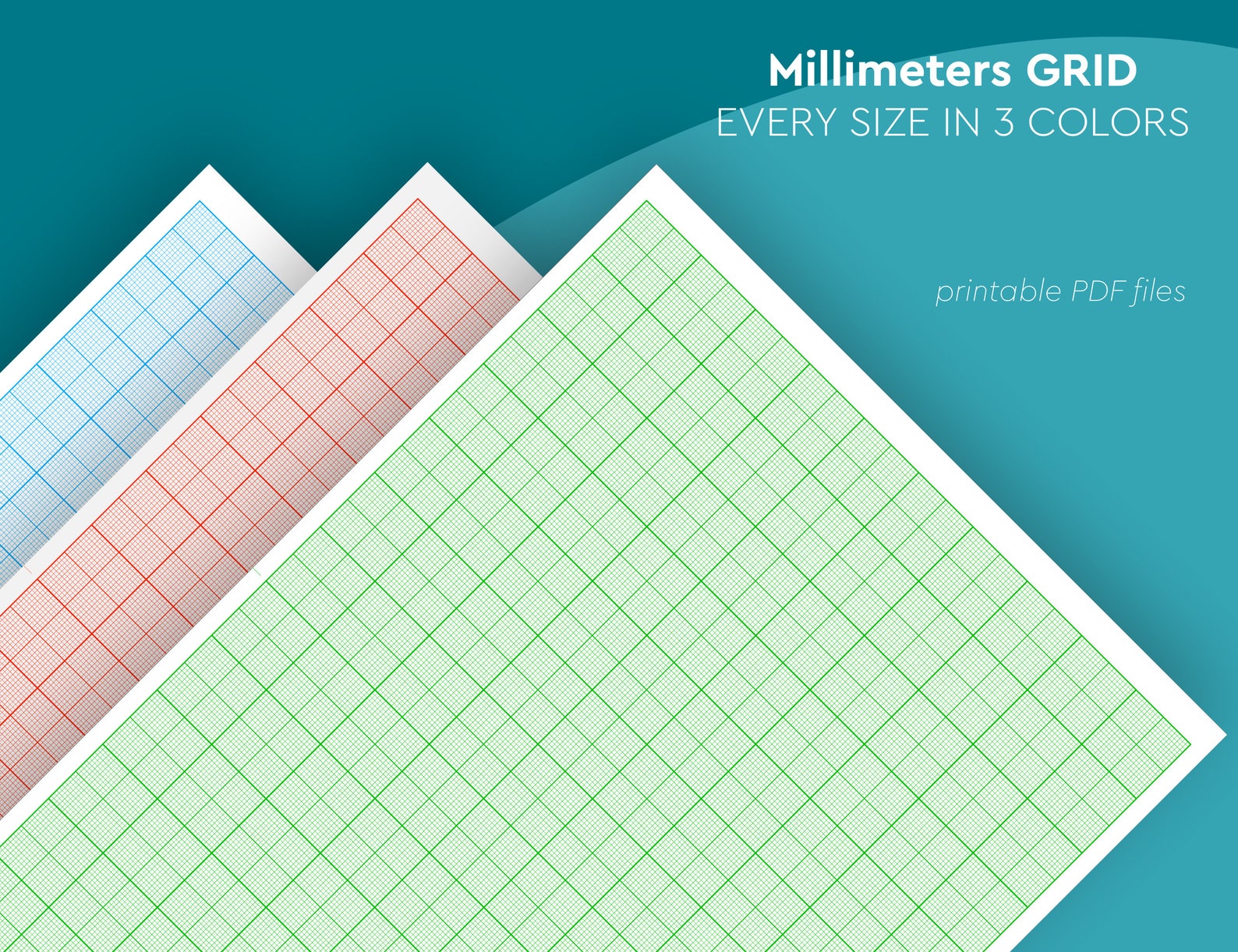 Printable 1mm X 1mm Grid GRAPH PAPER, Milimeters Grid, 3 Different ...