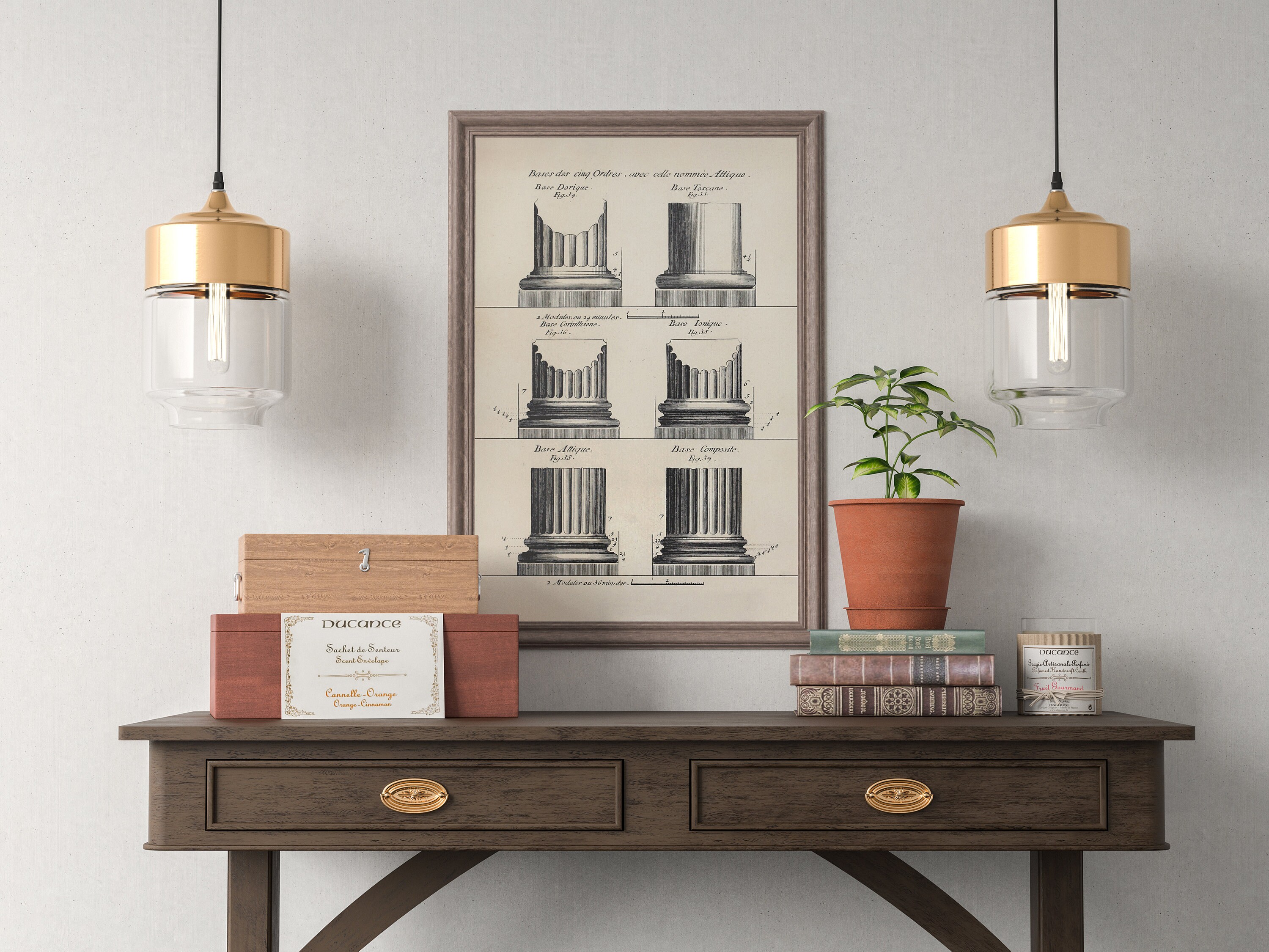 Greek COLUMN BASE, Ionic, Doric, Corinthian, Tuscan, Five Orders of ...