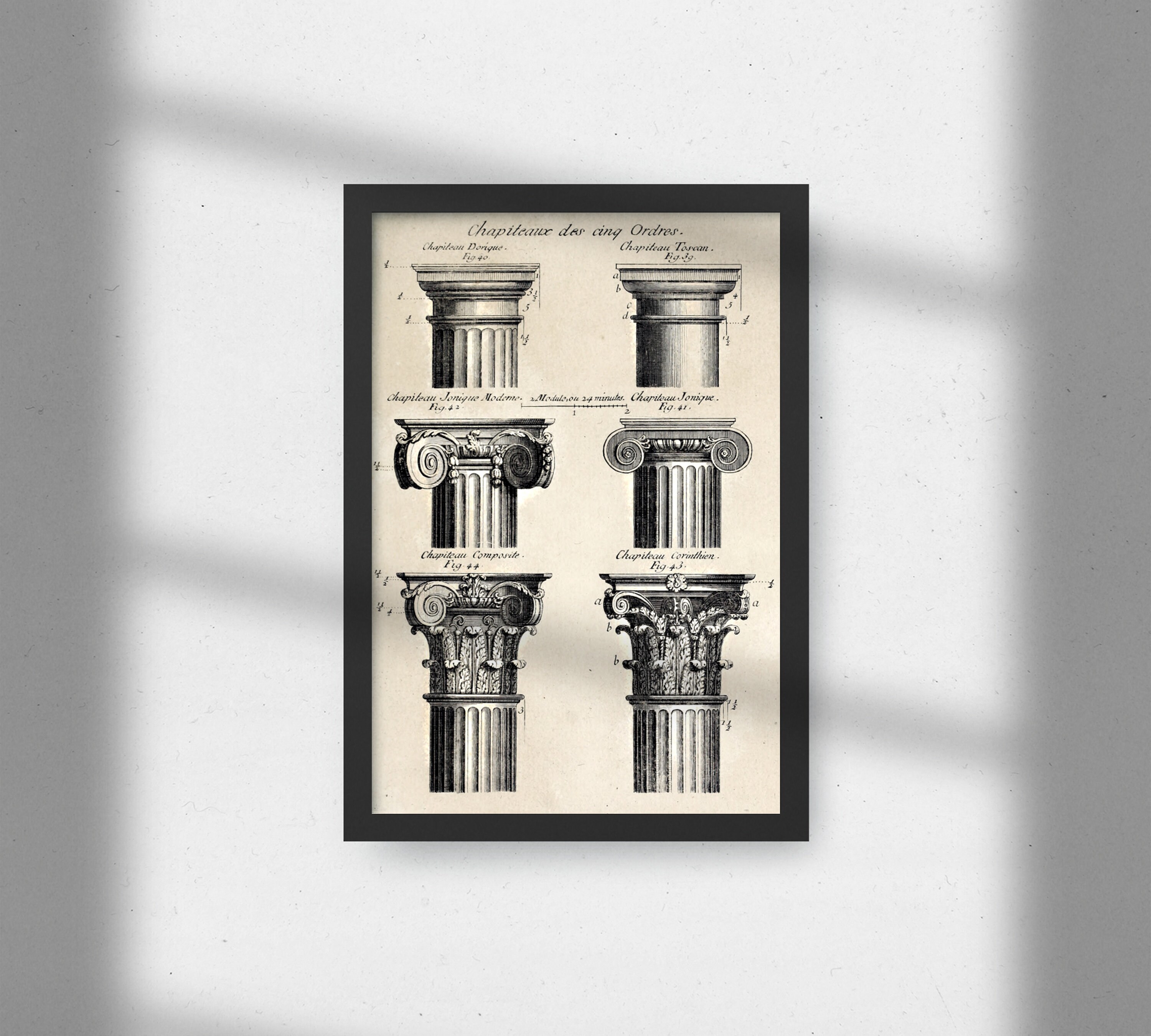 COLUMN CAPITALS | Architecture Prints | Five Architectural Orders ...
