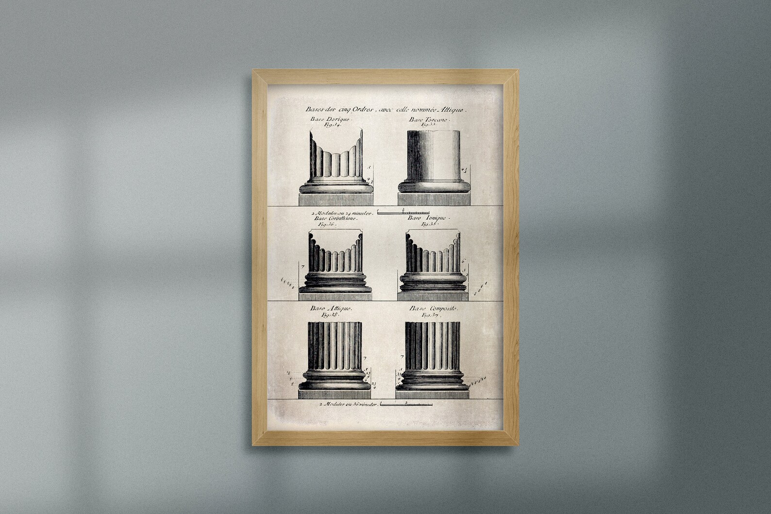 Greek COLUMN BASE, Ionic, Doric, Corinthian, Tuscan, Five Orders of ...