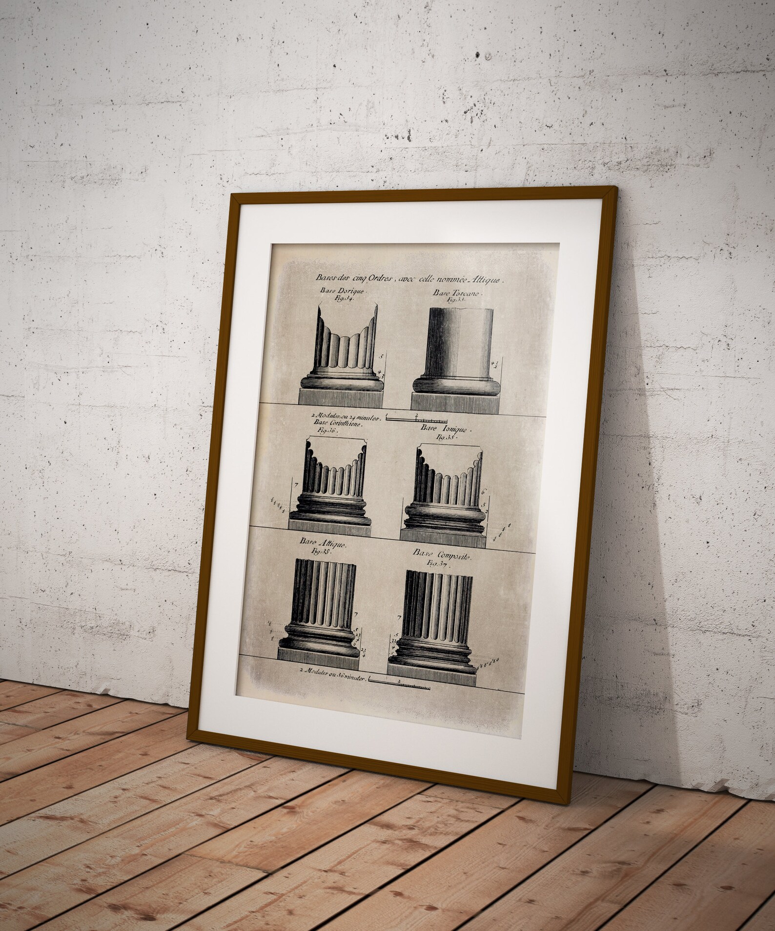 Greek COLUMN BASE, Ionic, Doric, Corinthian, Tuscan, Five Orders of ...