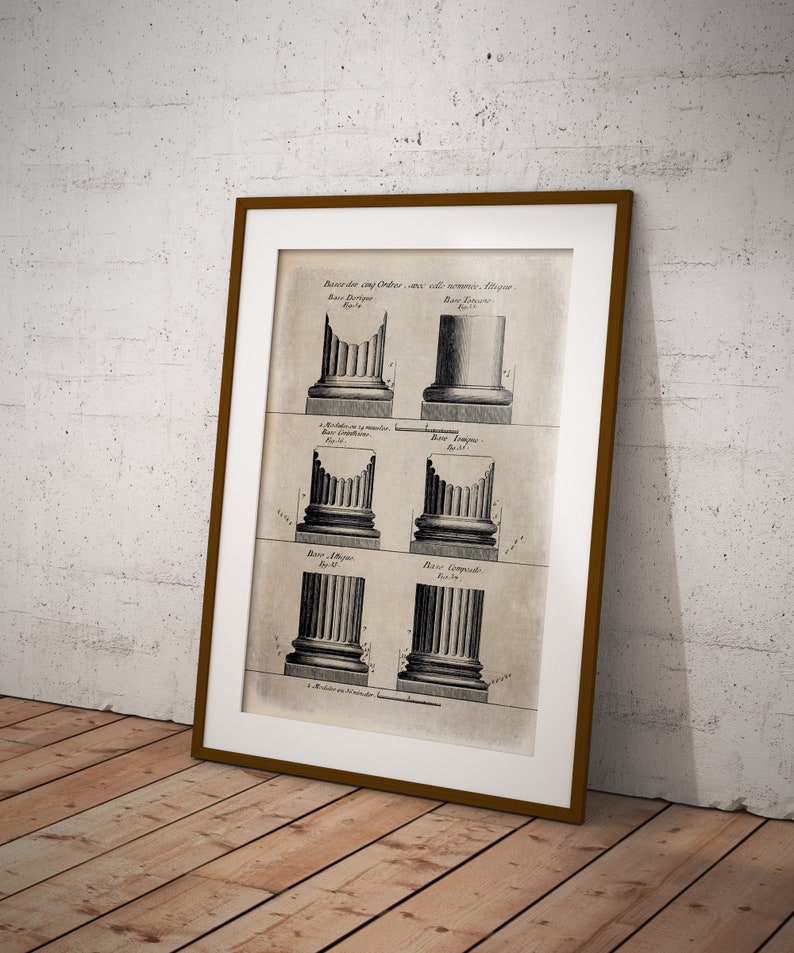 Greek COLUMN BASE, Ionic, Doric, Corinthian, Tuscan, Five Orders of ...