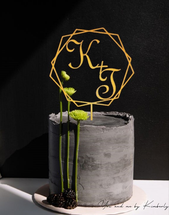 Custom Initial Cake Topperletter Wedding Cake Topperfrench - Etsy