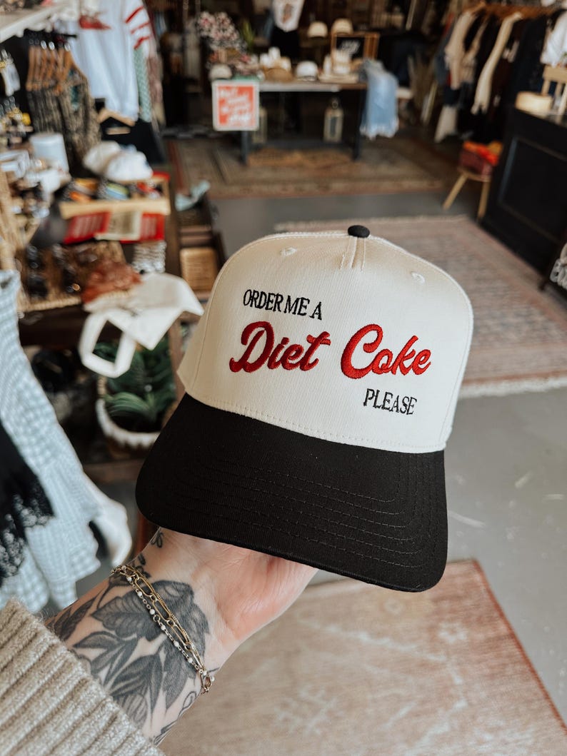 Order Me A Diet Coke Please Embroidered Trucker Hat - Etsy