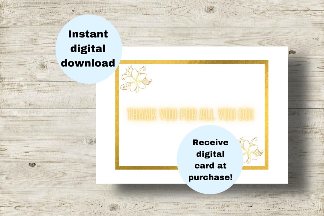 Thank You for All You Do Card - Etsy