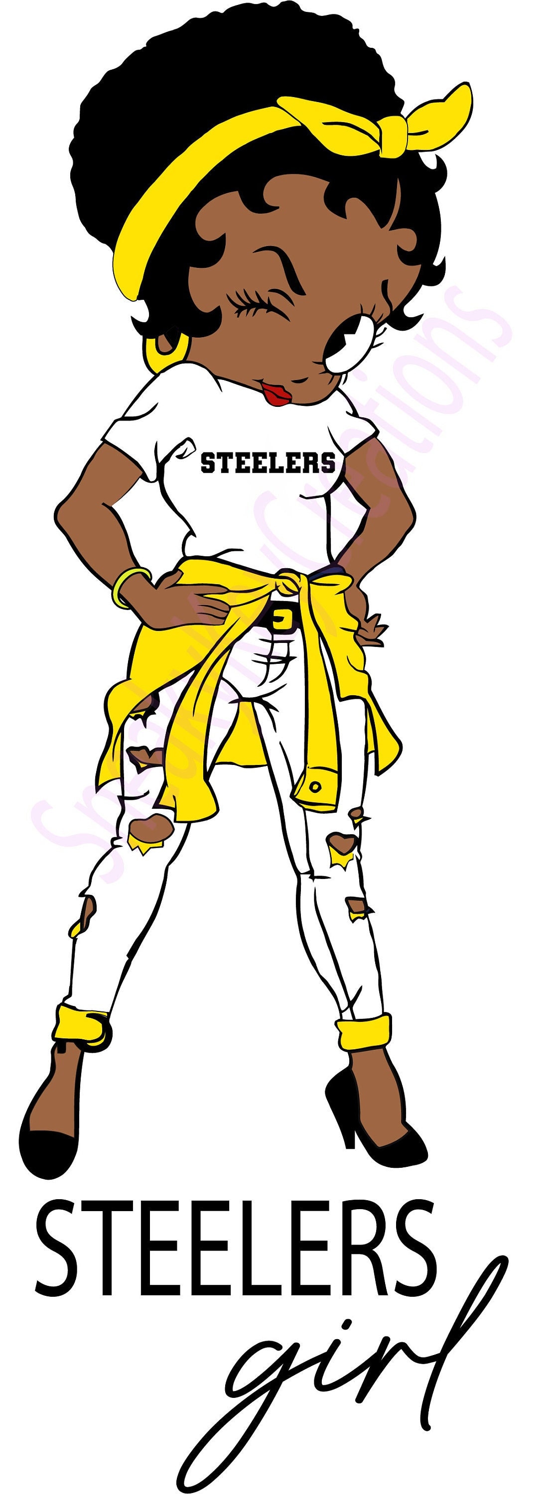 Betty Poop Steelers Girl Digital - Etsy