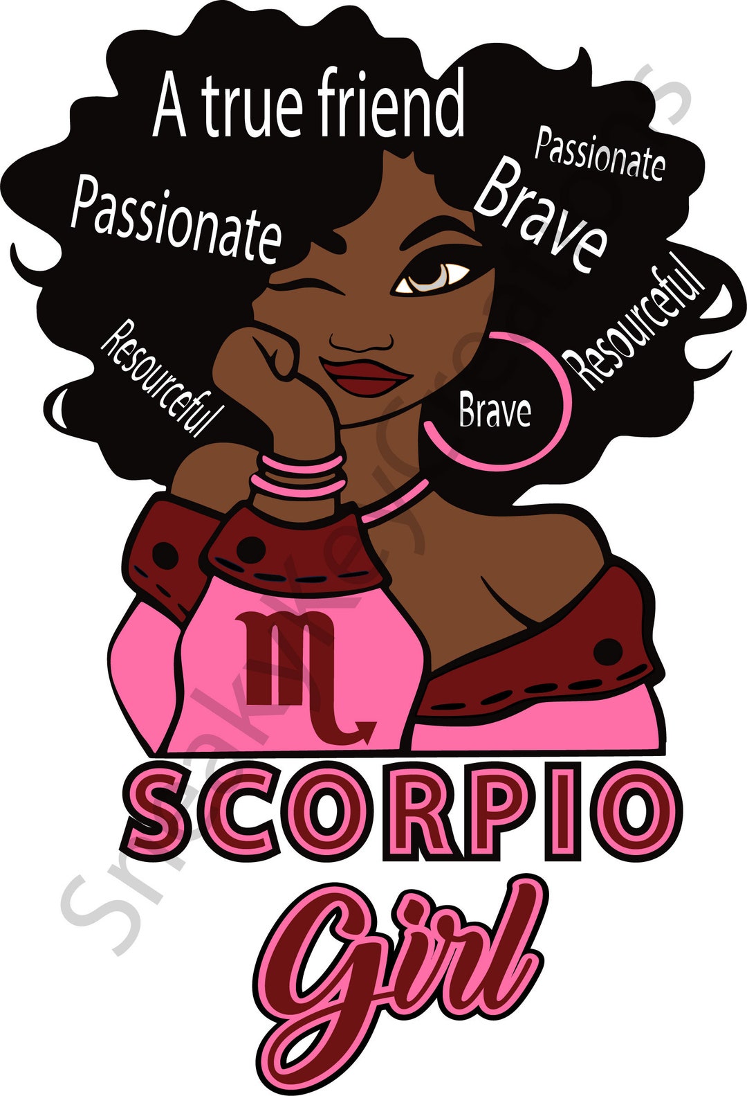Scorpio Zodiac Girl Digital - Etsy