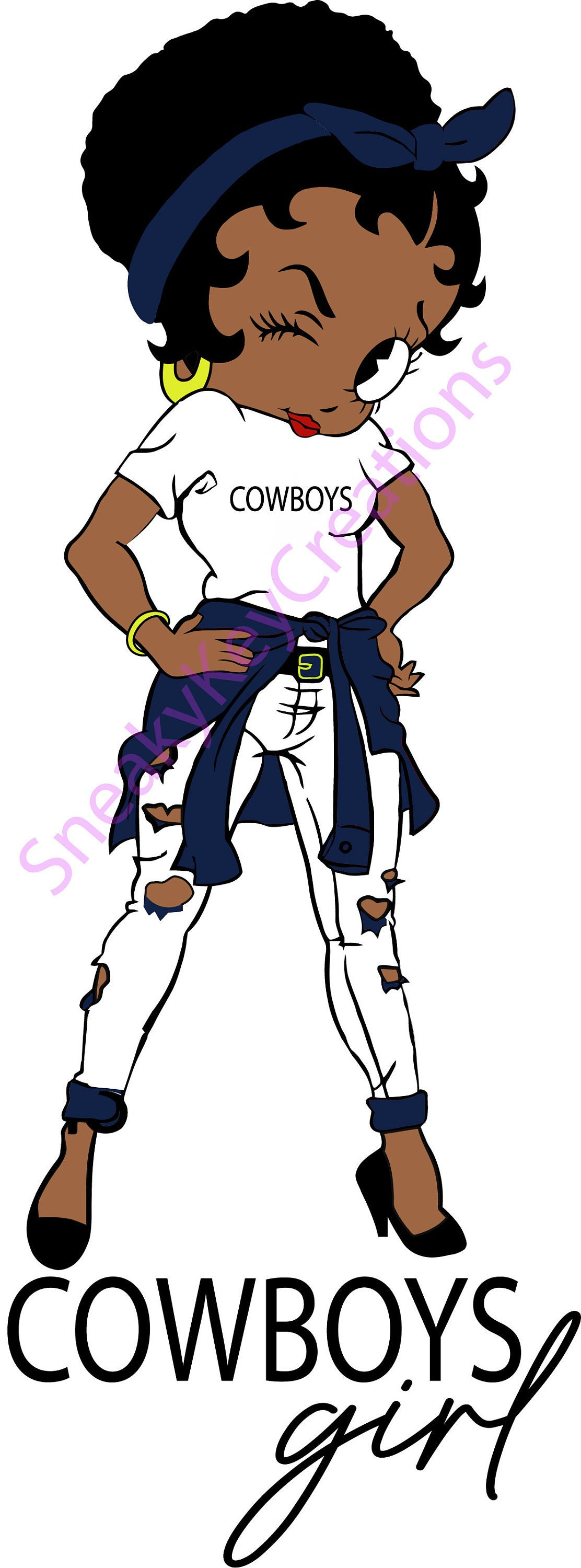 Cowboys Betty Boop Digital - Etsy