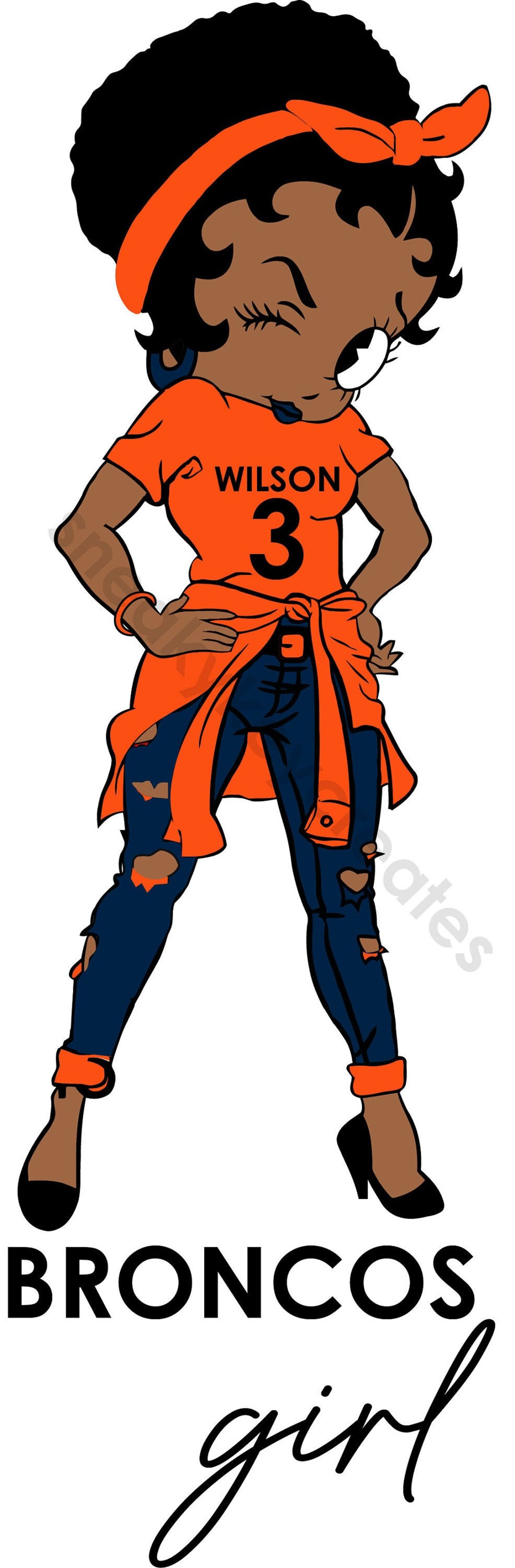 Betty Boop Broncos Girl Digital - Etsy