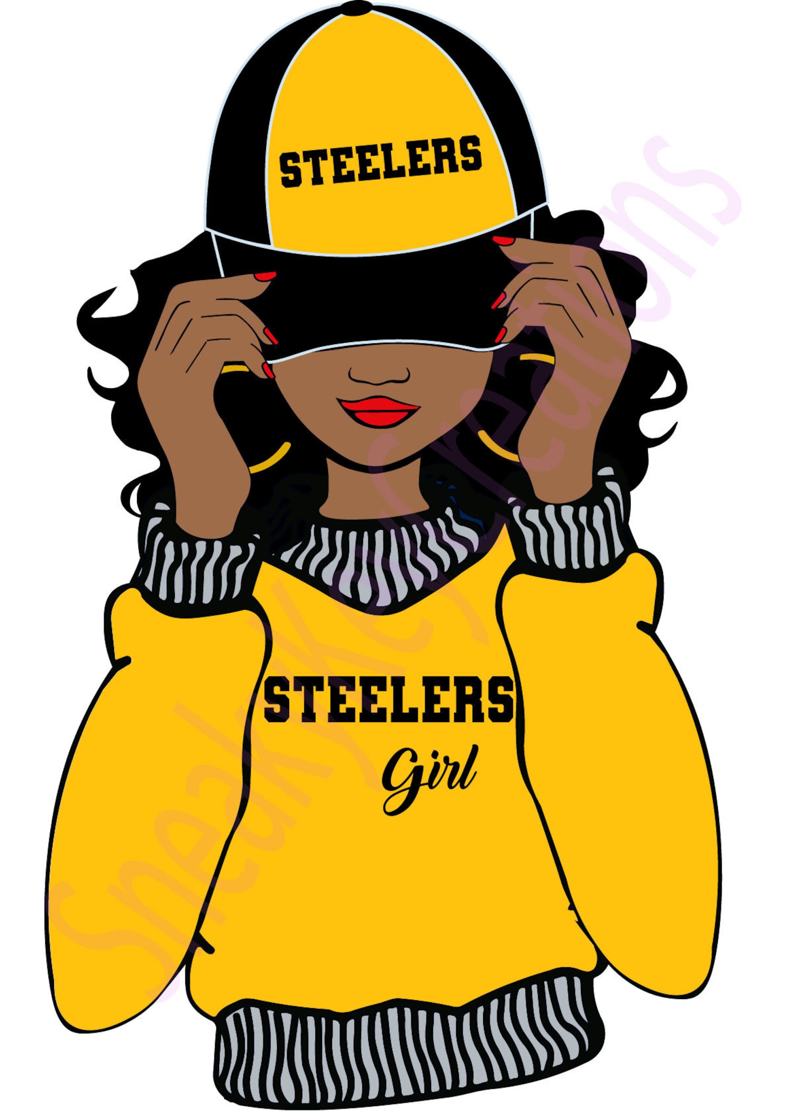 Steelers Cap Girl - Etsy