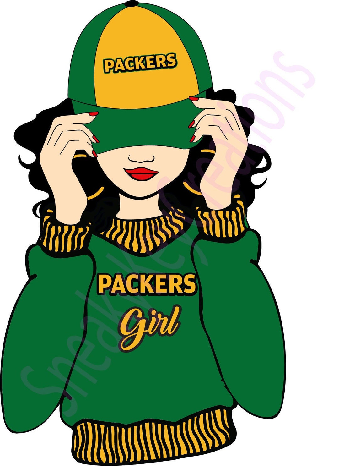 Greenbay Cap Girl Digital - Etsy