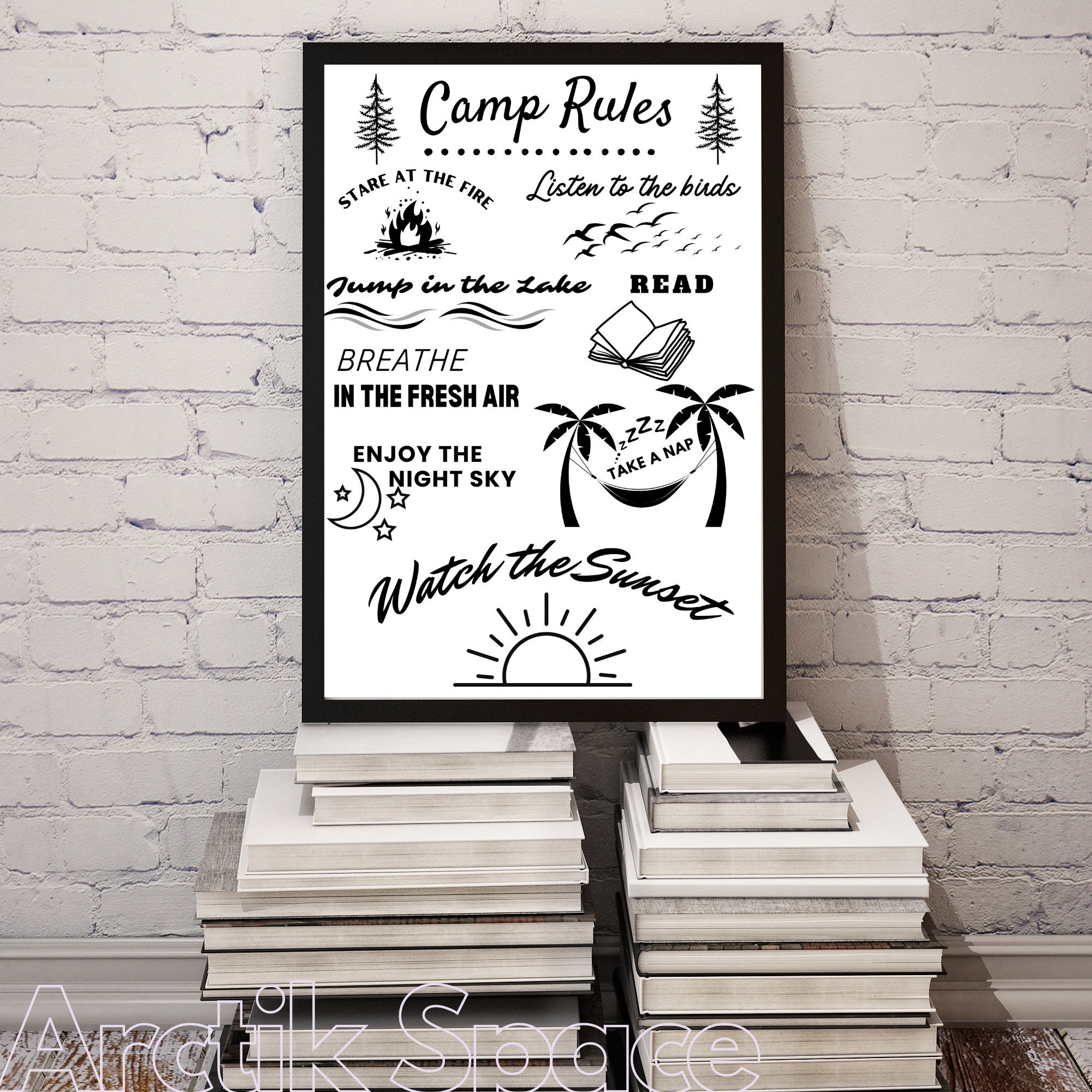 Camping Rules Printable Poster A4 Size Print, Caravan and Camping ...