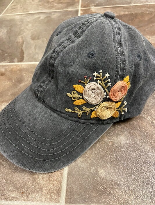 Flower Embroidered Hat, Embroidered Cap, Hat for Women, Gift, Hat - Etsy