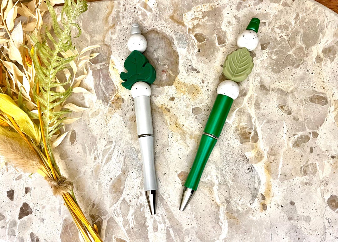 Beaded Leaf Pen, Home Office Accessories, Fun Writing Tools, Plant ...