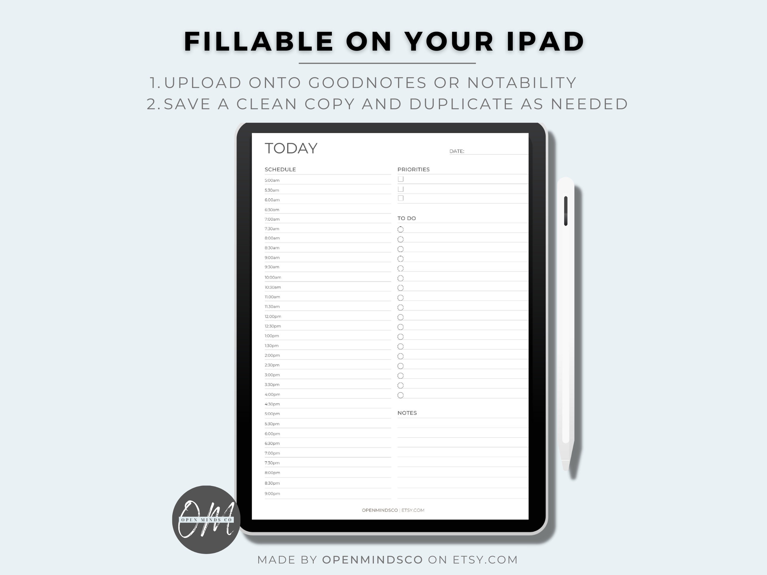 Hourly Daily Planner Printable, Productivity Planner, Daily to Do List ...