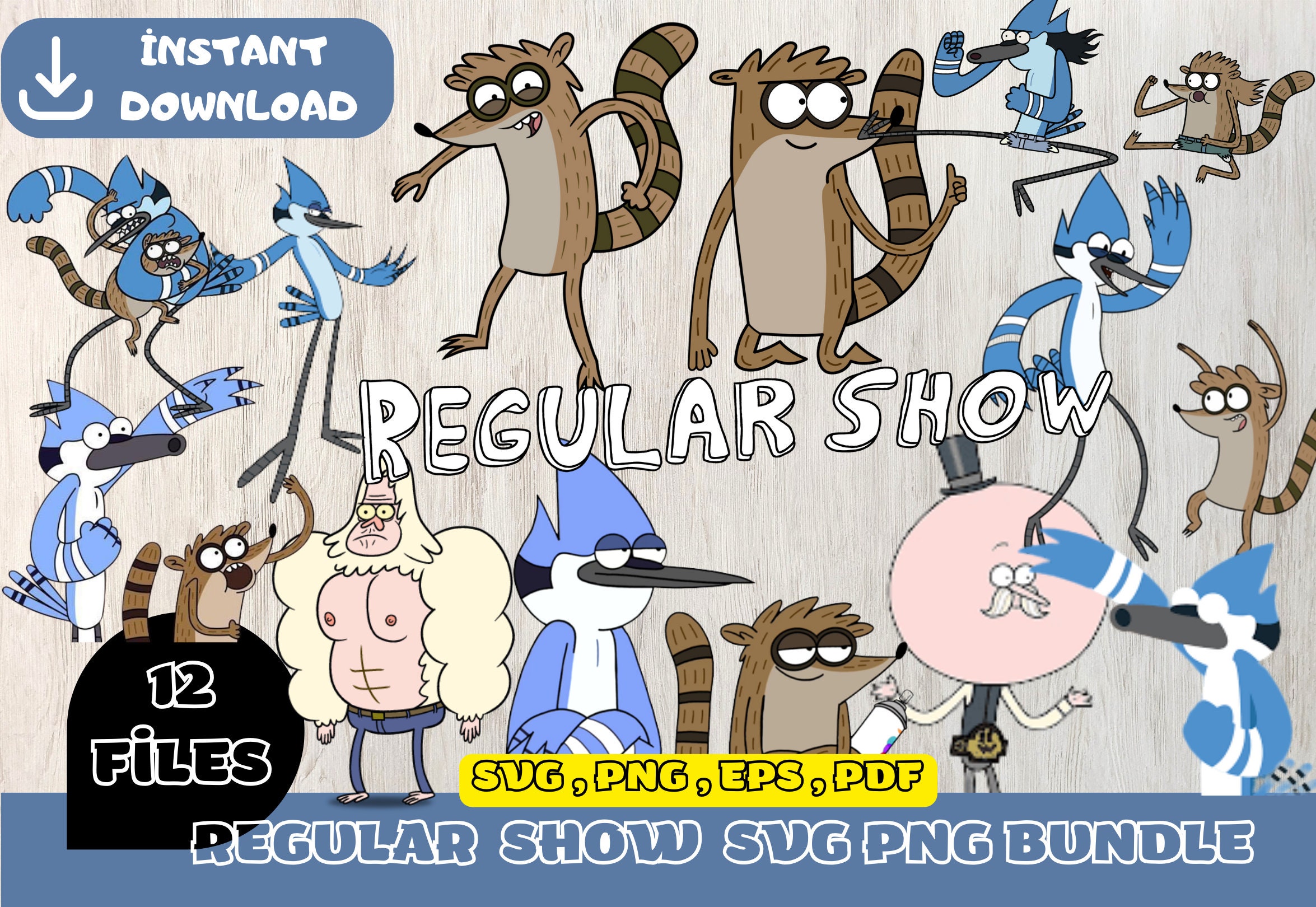 Regular Show Digital Download Pack PNG SVG JPG |clip Art and Image ...