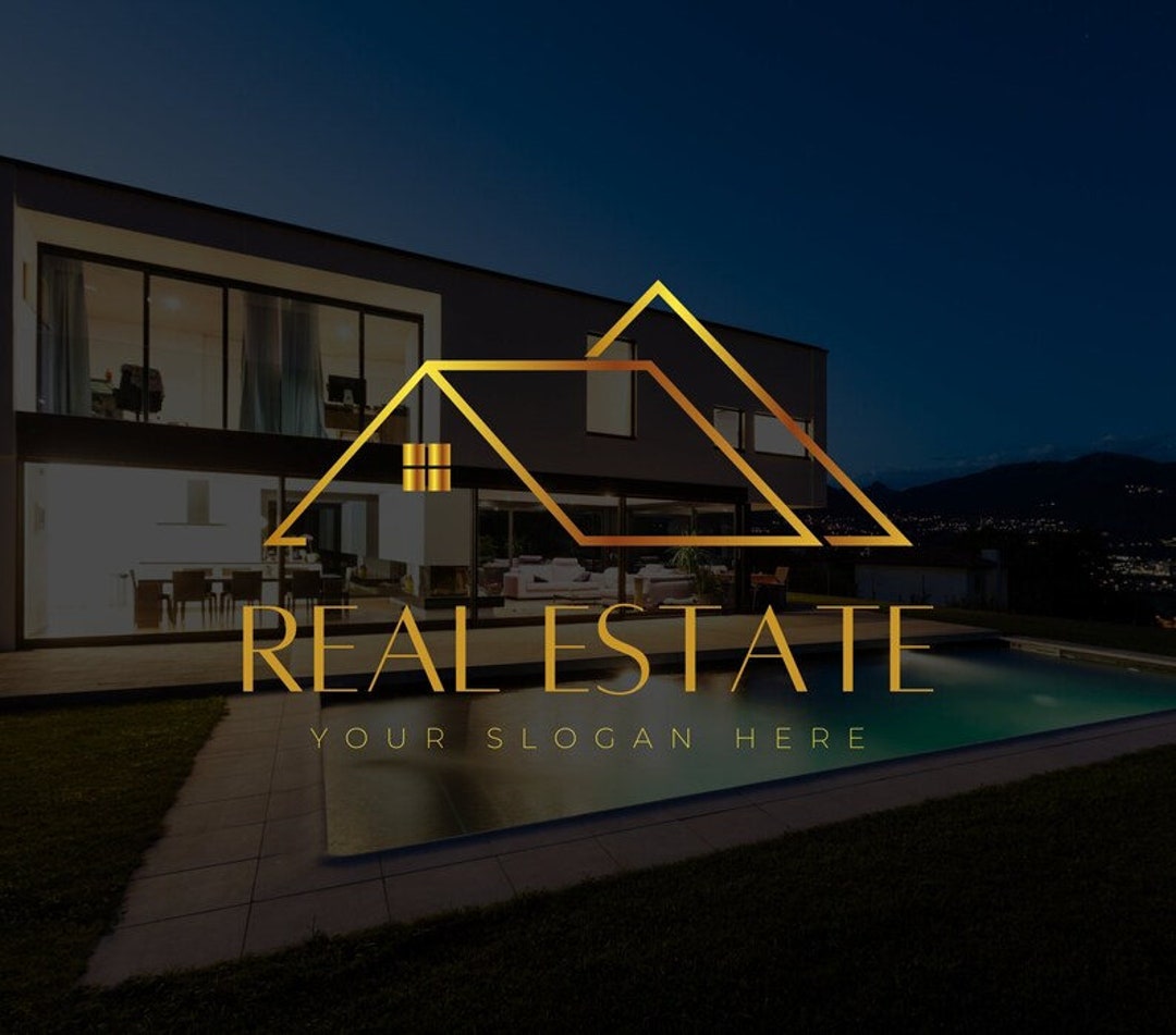 Custom Real Estate Logo Design, Premade Logo Design, Realtor Logo, Gold ...