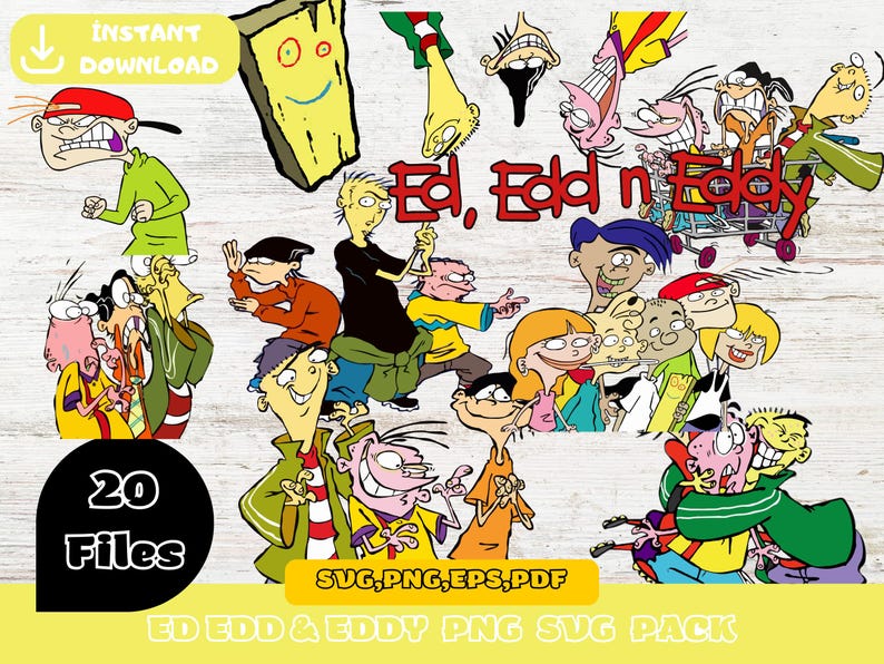 Ed Edd Eddy Digital Download Pack PNG SVG JPG , Clip Art & Image Files ...