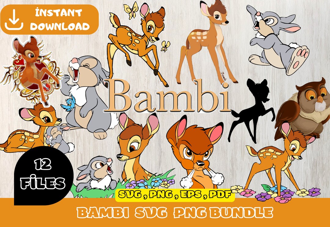 Bambi Digital Download Pack PNG SVG JPG | Clip Art and Image Files ...