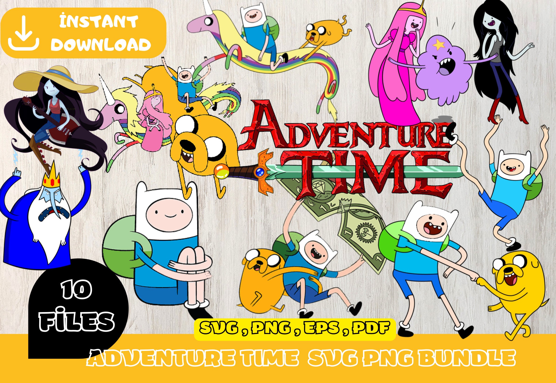 Adventure Time Digital Download Pack PNG SVG JPG Clip Art and Image ...