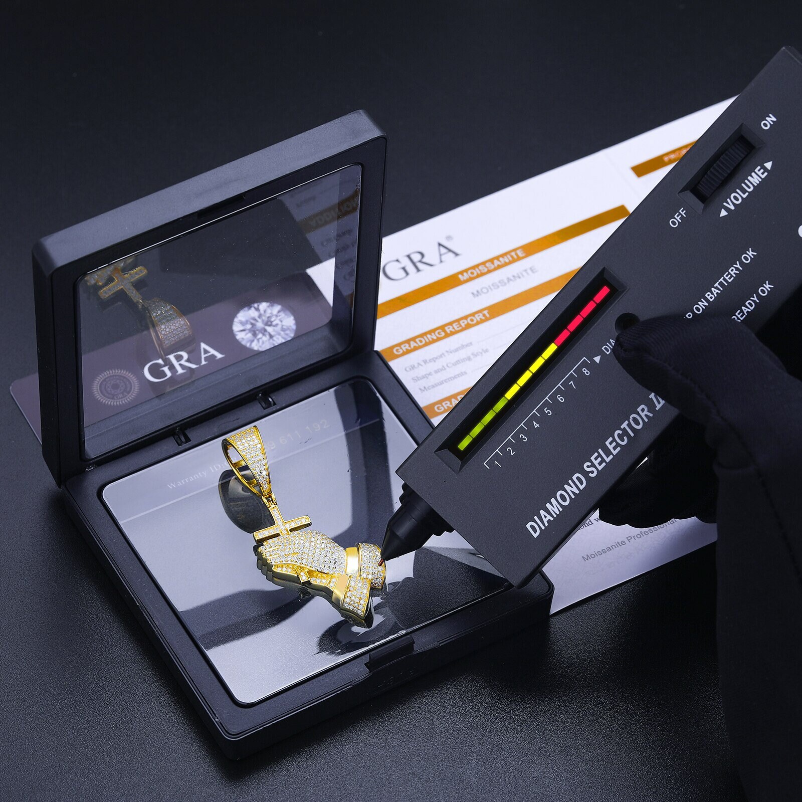 VVS1 Moissanite Diamond Praying Hands Clasping Cross Pendant - Etsy