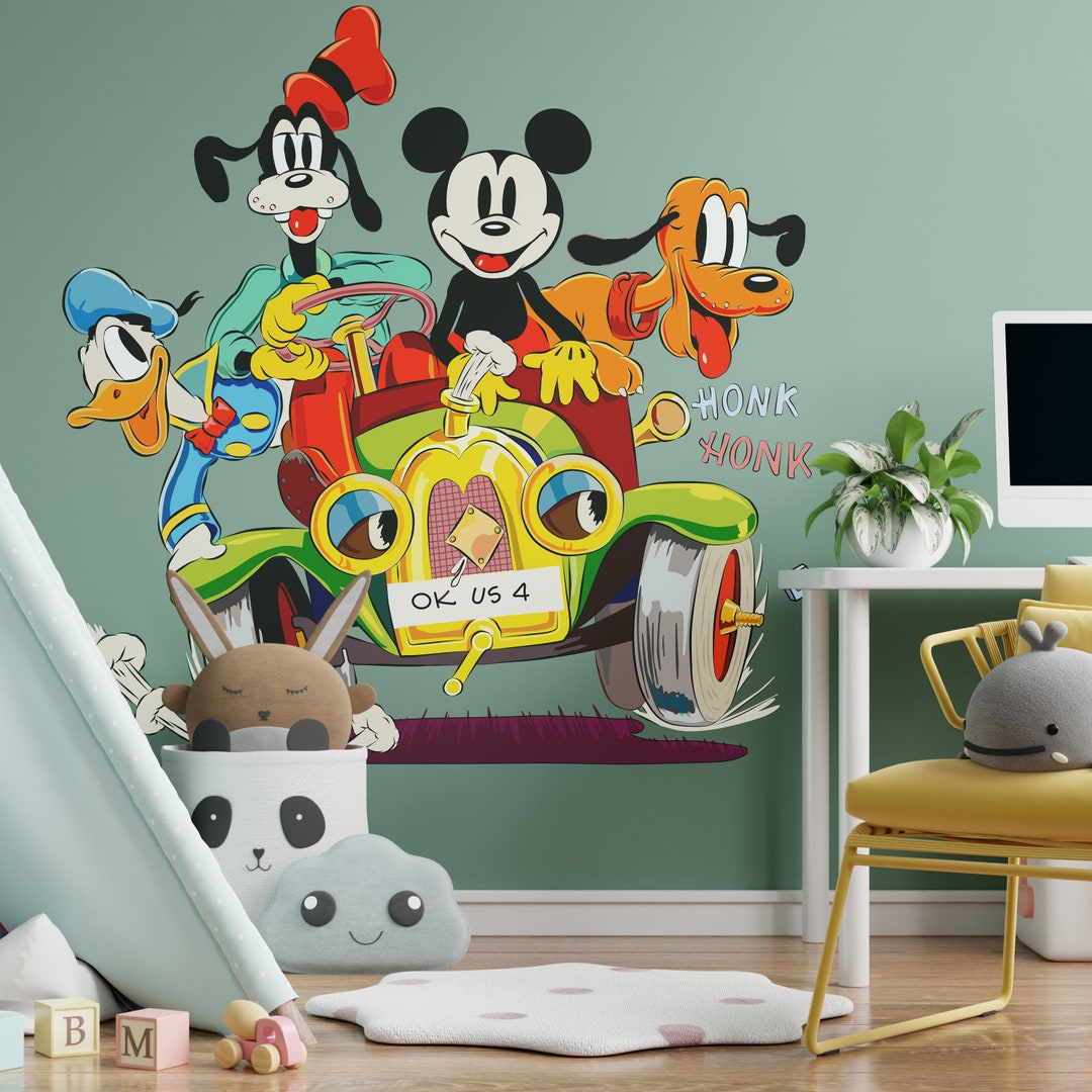Removable Mickey and Friends Wall Decal Mickey Mouse Wallpaper Goofy ...