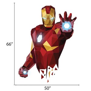 Removable Iron Man Wall Decal Marvel Wallpaper Avenger Wall Sticker ...