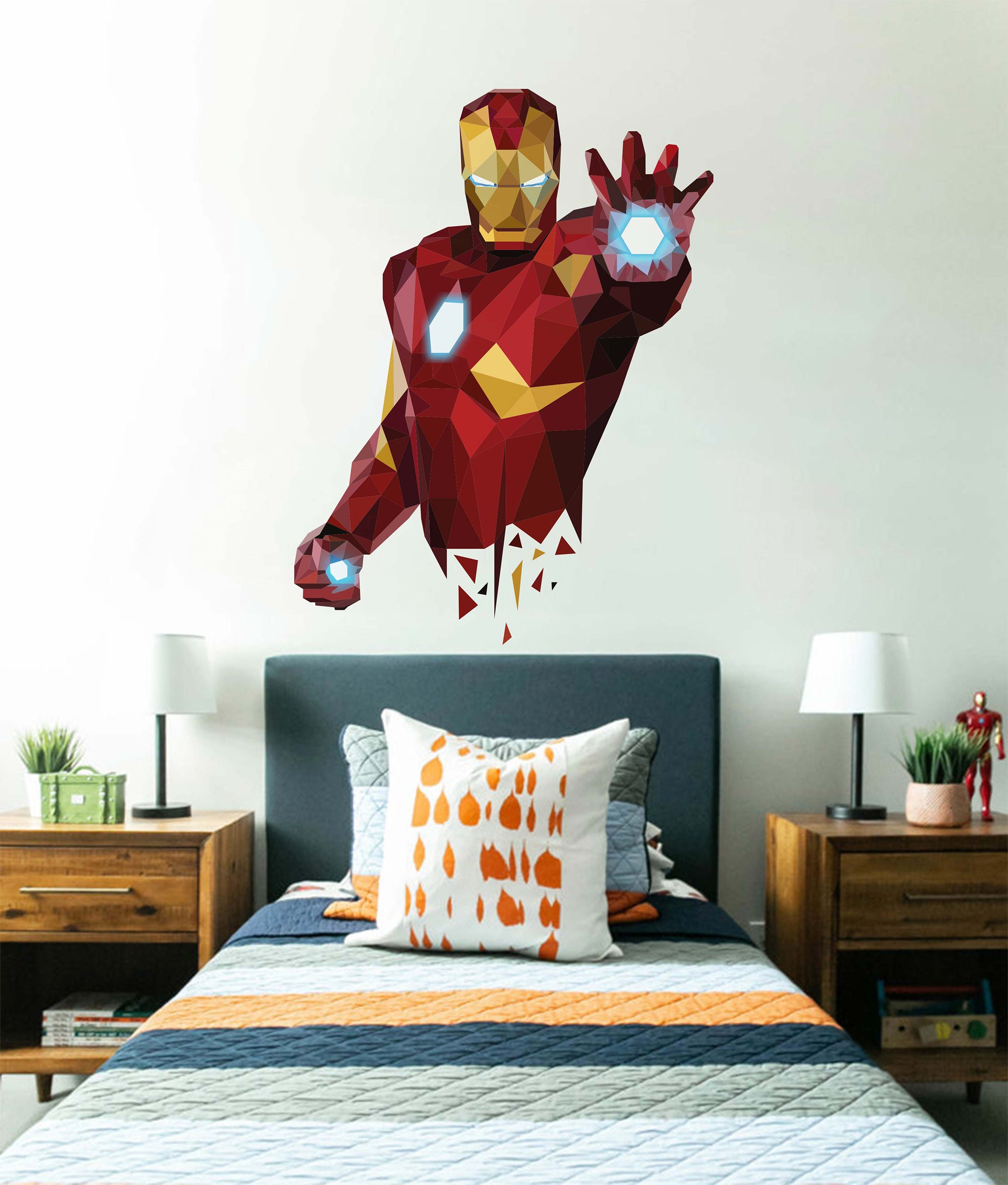 Removable Iron Man Wall Decal Marvel Wallpaper Avenger Wall Sticker ...
